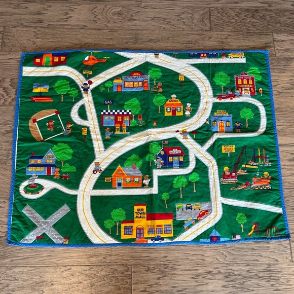 Toys | Vintage My Town Playmat 43x33 Kids Quilted Toy Car Mat ...